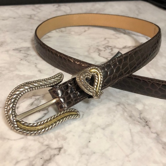 Brighton | Accessories | Brighton Ladies Brown Leather Croc Patterned ...